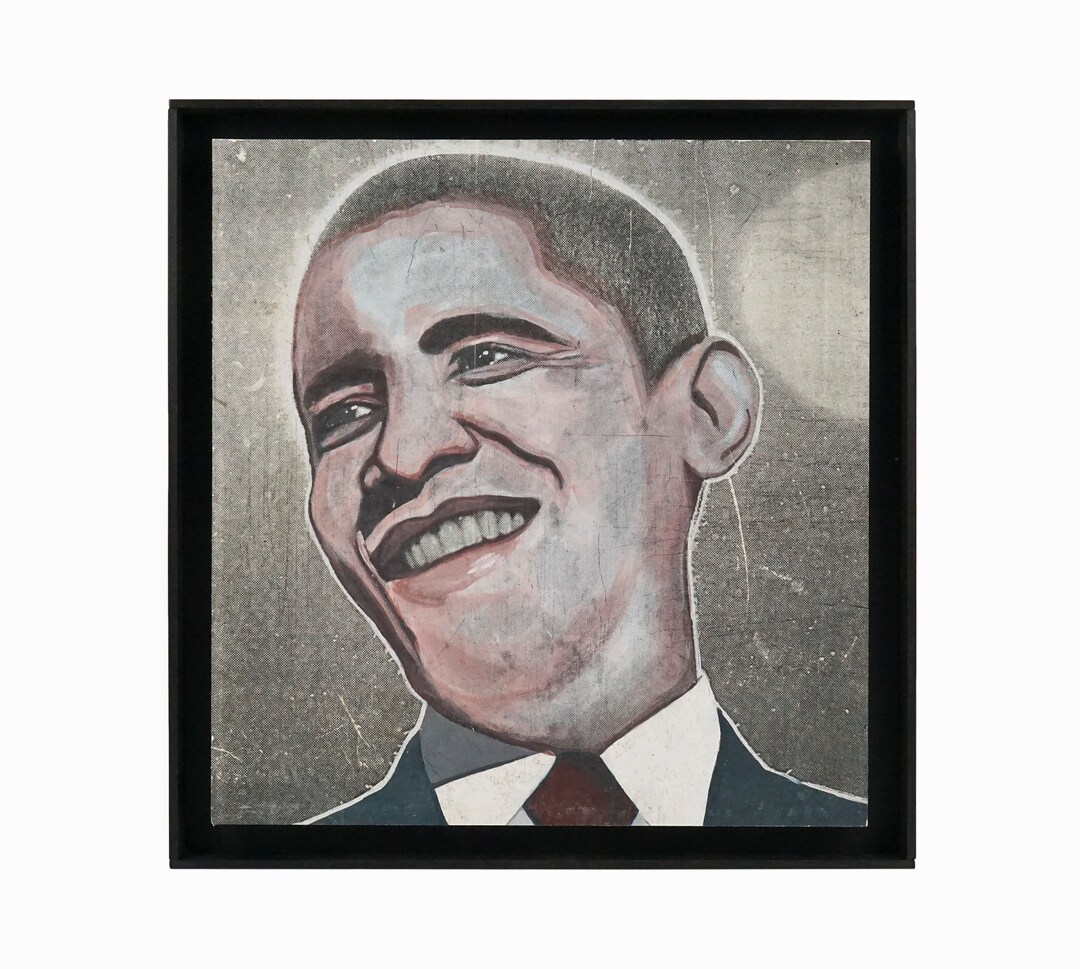 Barack Obama Acrylic Painting on Board Vintage - Etsy