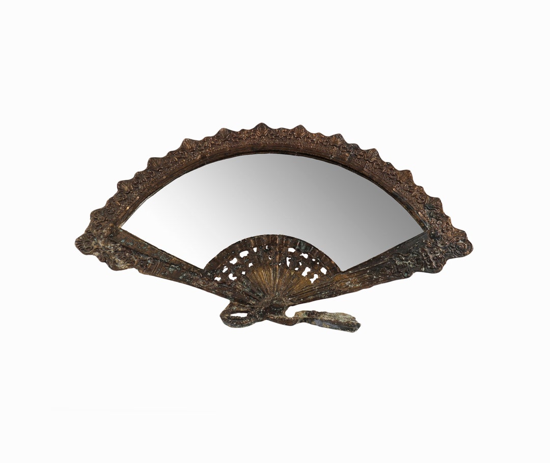 Fan Shaped Table Mirror Metal - Etsy