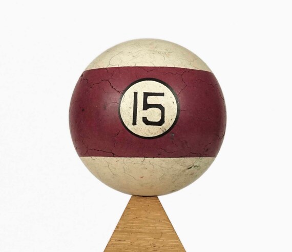 Number 15 Pool Ball Striped Clay Billiard Ball 2.25 - Etsy