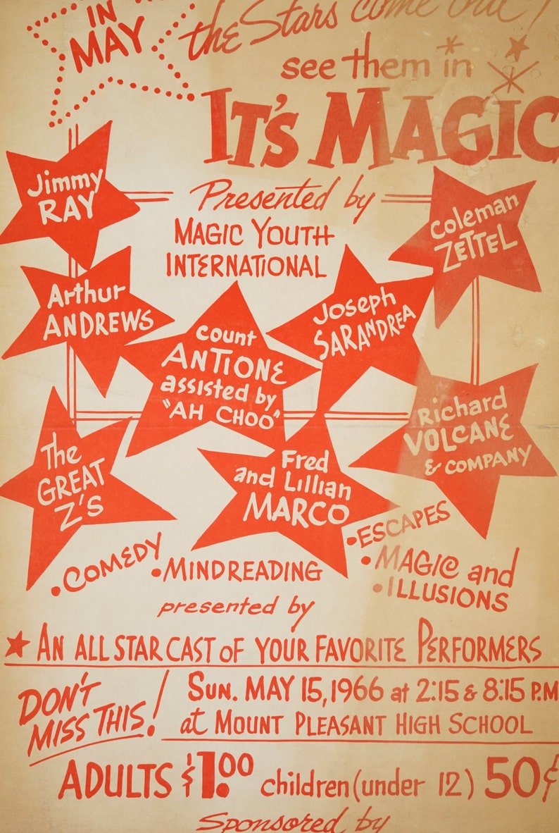 1960s Screenprint It's Magic Magic Show Poster | Etsy