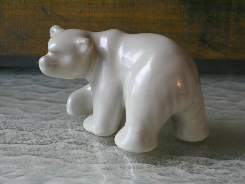 Anna-lisa Thomson White Ceramic Polar Bear Figurine Sweden Upsala Ekeby ...