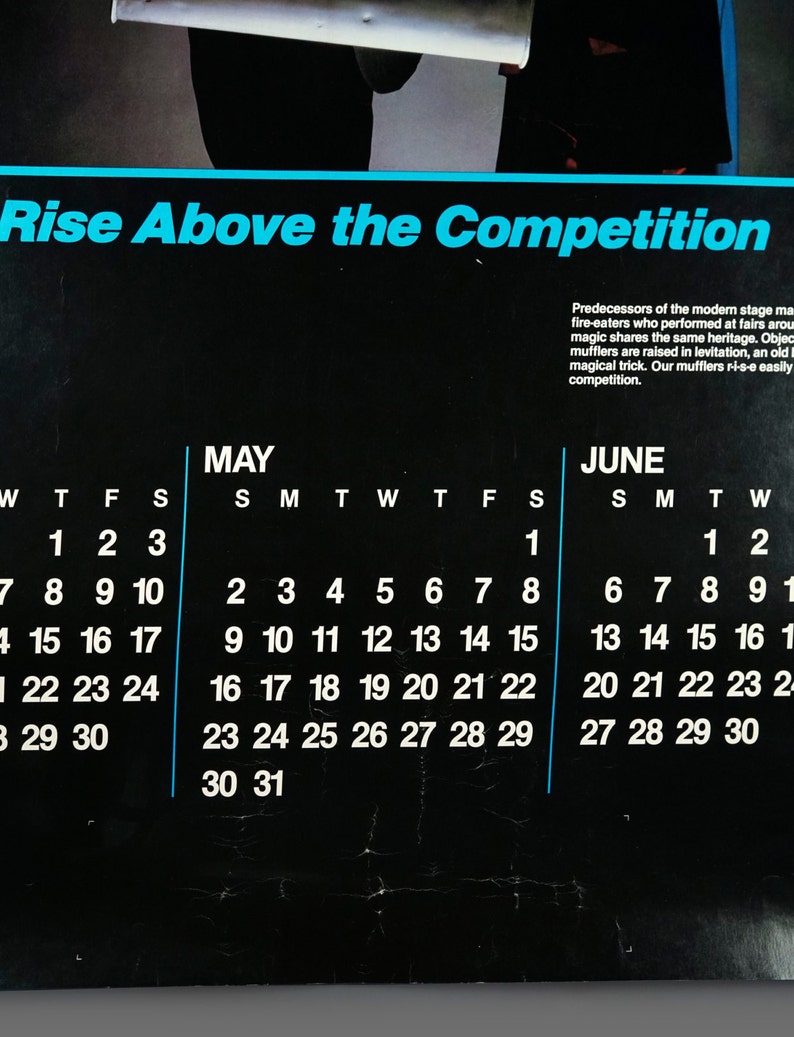 1970s Automotive Advertisement Poster Calendar Magic Show Print - Etsy