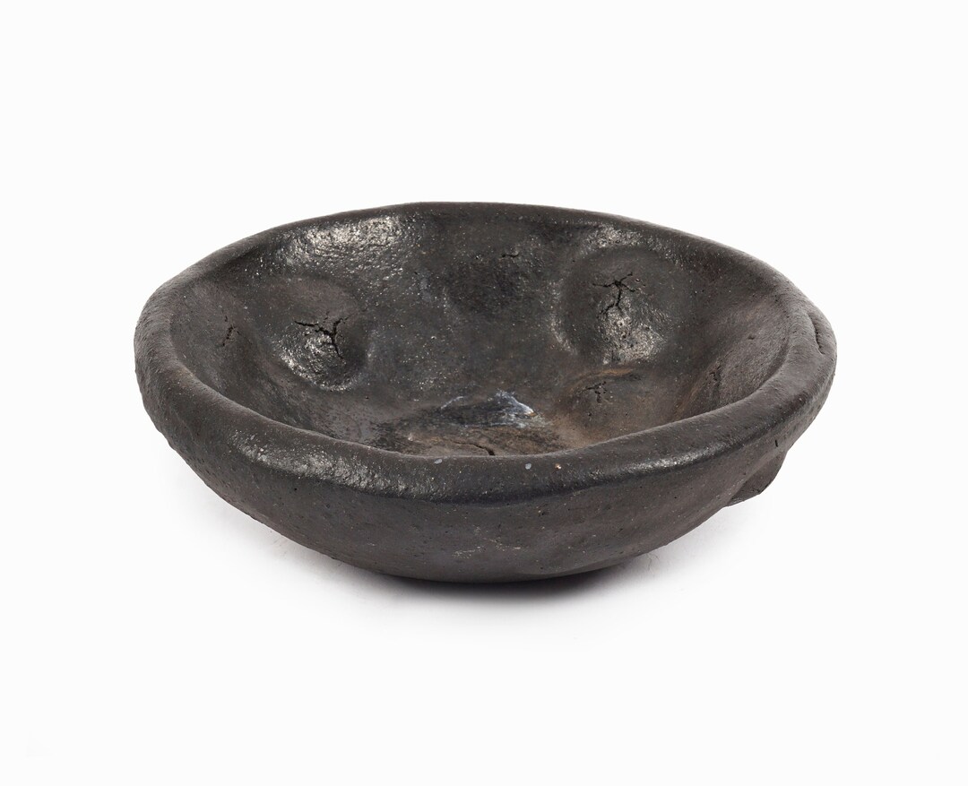 Vintage Ceramic Decorative Bowl Dish Studio Pottery Volcanic Rock Black ...