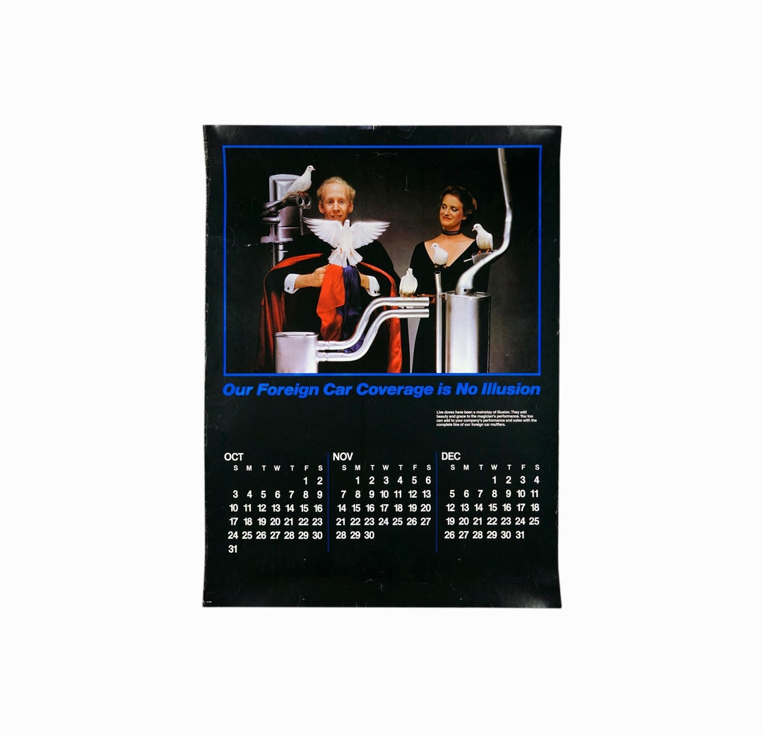 1970s Automotive Advertisement Poster Calendar Magic Show Print - Etsy