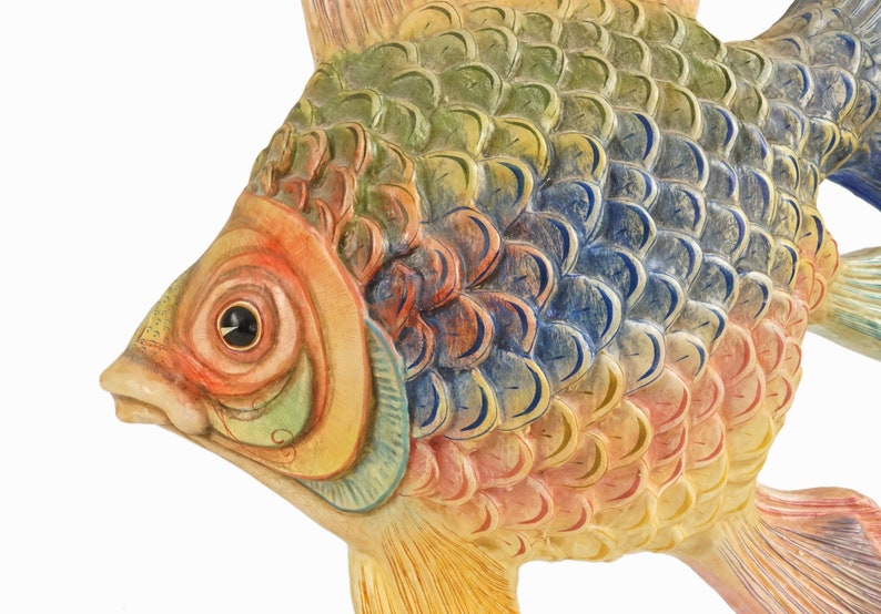 Paper Mache Fish Wall Sculpture Vintage - Etsy