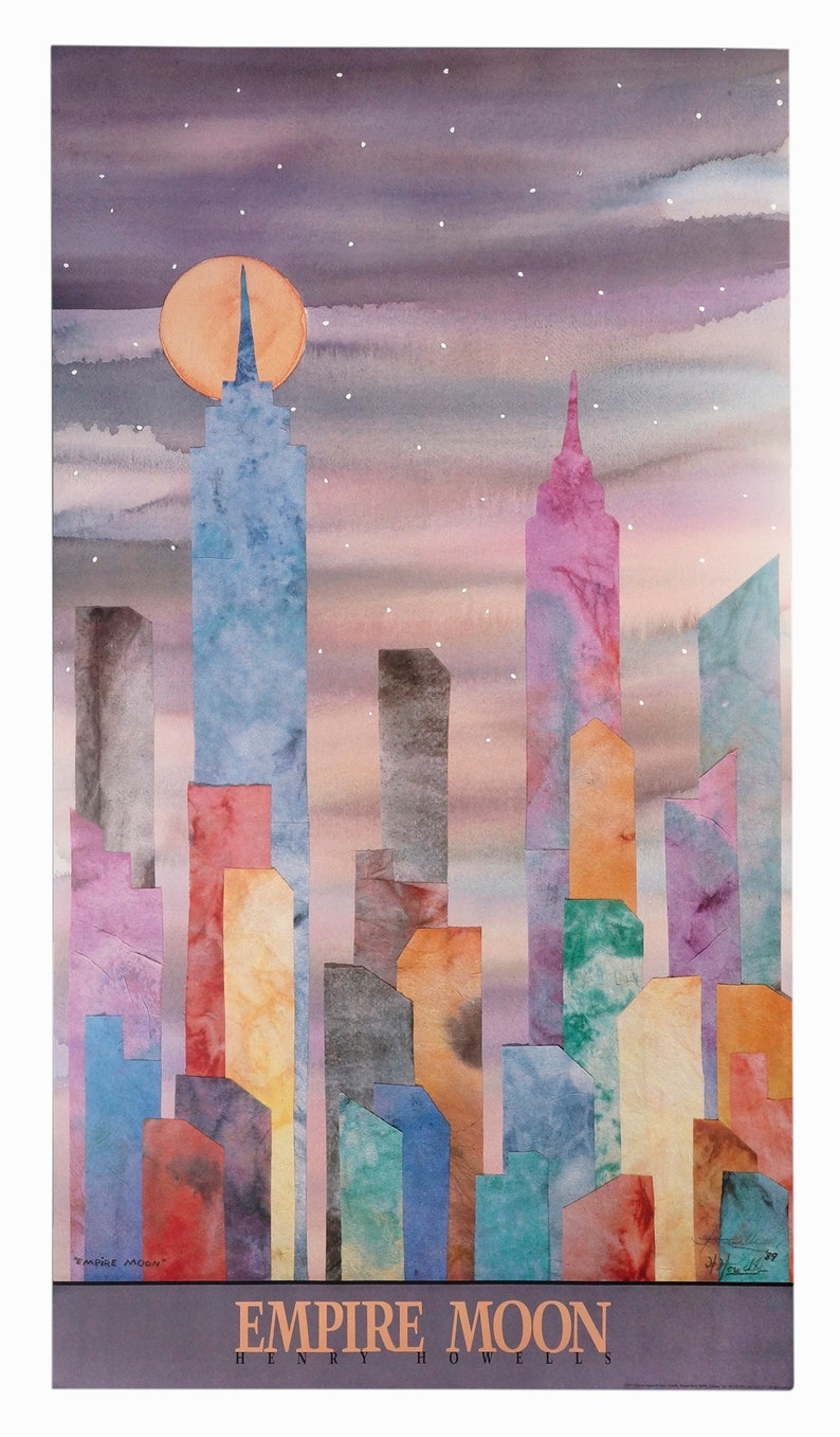 1989 Henry Howells Empire Moon New York Poster Print | Etsy