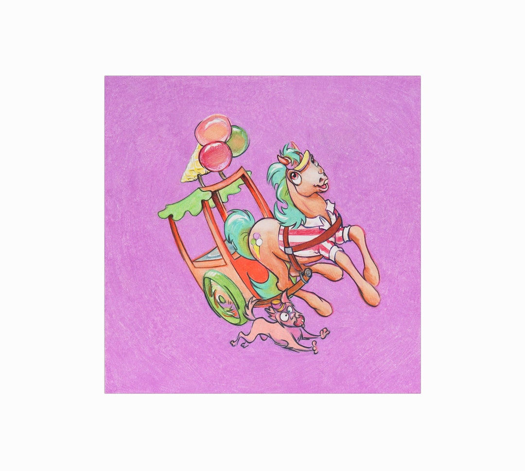 Original Drawing on Paper My Little Pony Ice Cream Trolley - Etsy