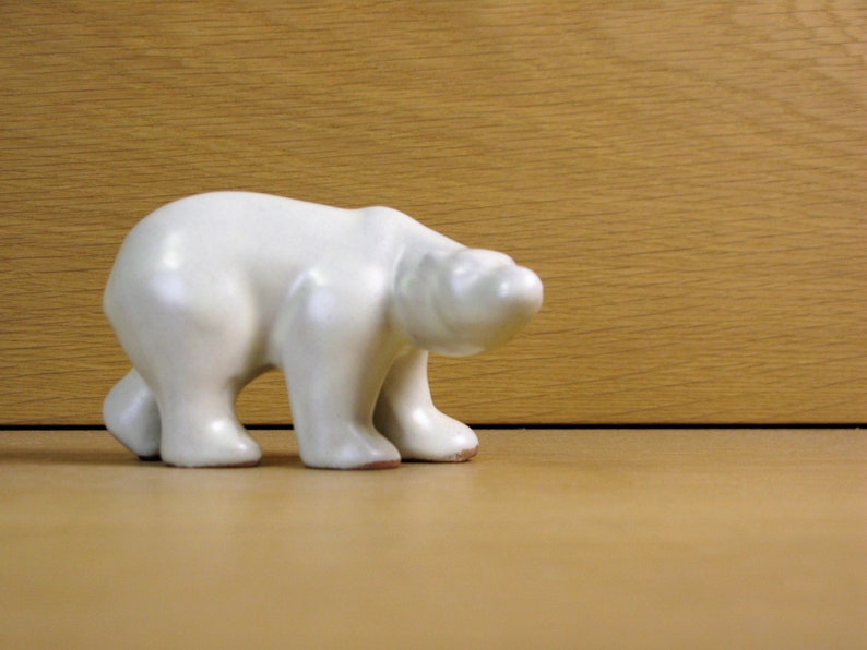 Anna-lisa Thomson White Ceramic Polar Bear Figurine Upsala Ekeby Sweden ...