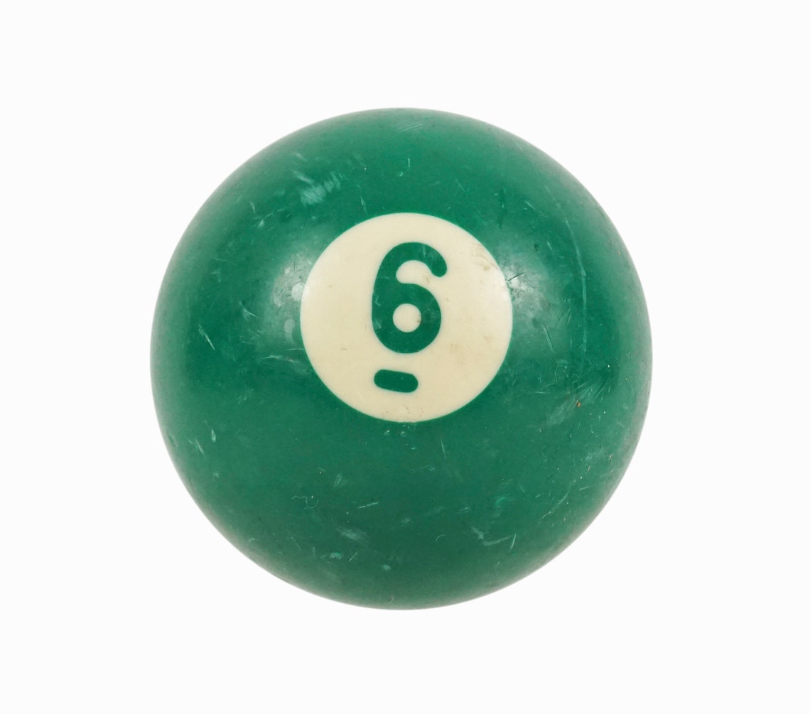 Vintage Pool Ball 6 Six VI Old Retro Billiard Green - Etsy