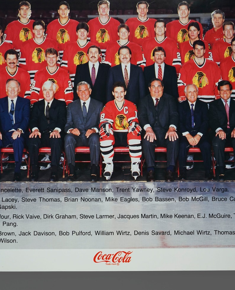 1988-89 Chicago Blackhawks Poster 17 x 22 Vintage NHL Hockey | Etsy