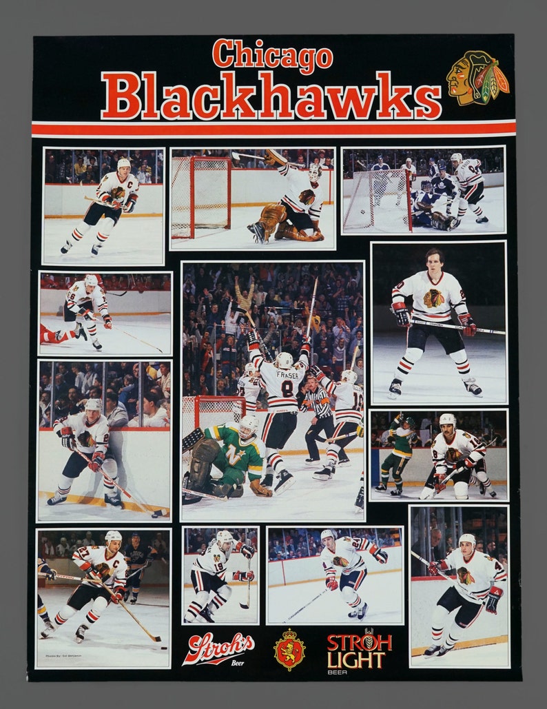 1985 Chicago Blackhawks Poster 17 X 22.5 Vintage NHL Hockey - Etsy