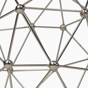 Mid Century Polygon Sculpture Silver Polyhedron Geometric Sculpture ...