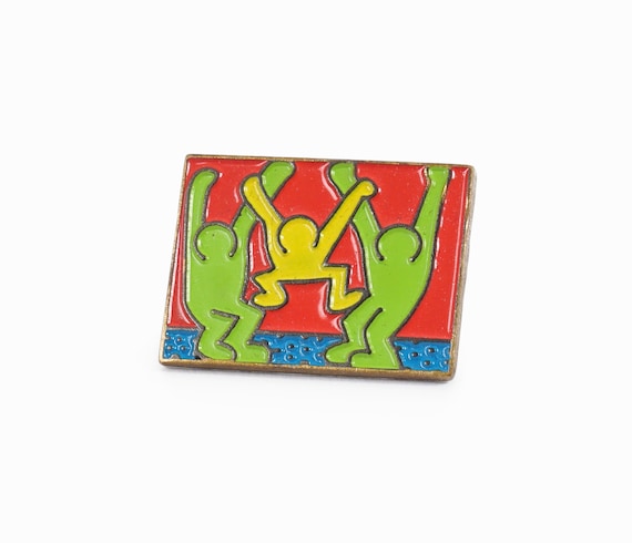 Keith Haring Pin Vintage Keith Haring x Obey Dancing … - Gem