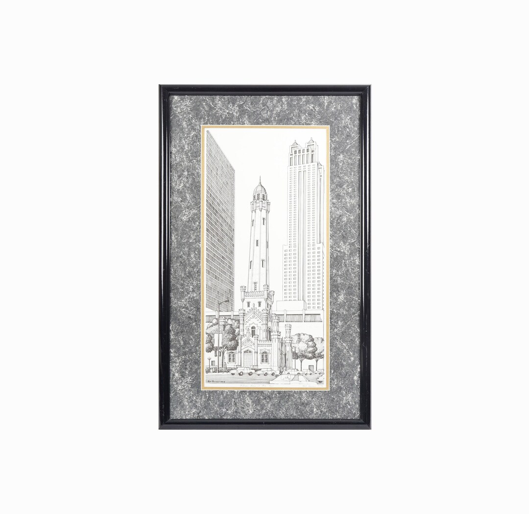 1984 Matthew Hagemann Chicago Print "michigan Avenue at Water Tower" - Etsy