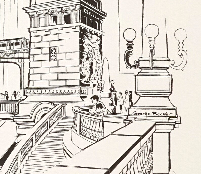 1982 George Becker Chicago Print Landmarks Buildings Chicago | Etsy