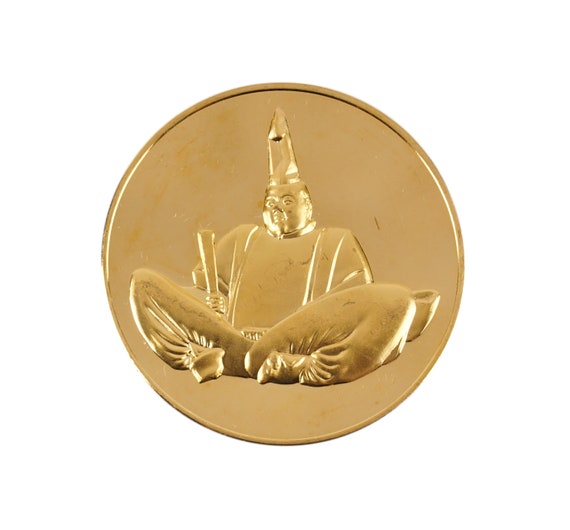 24k Gold Plated Bronze Medal Coin Minamoto No Yoritomo Samurai | Etsy