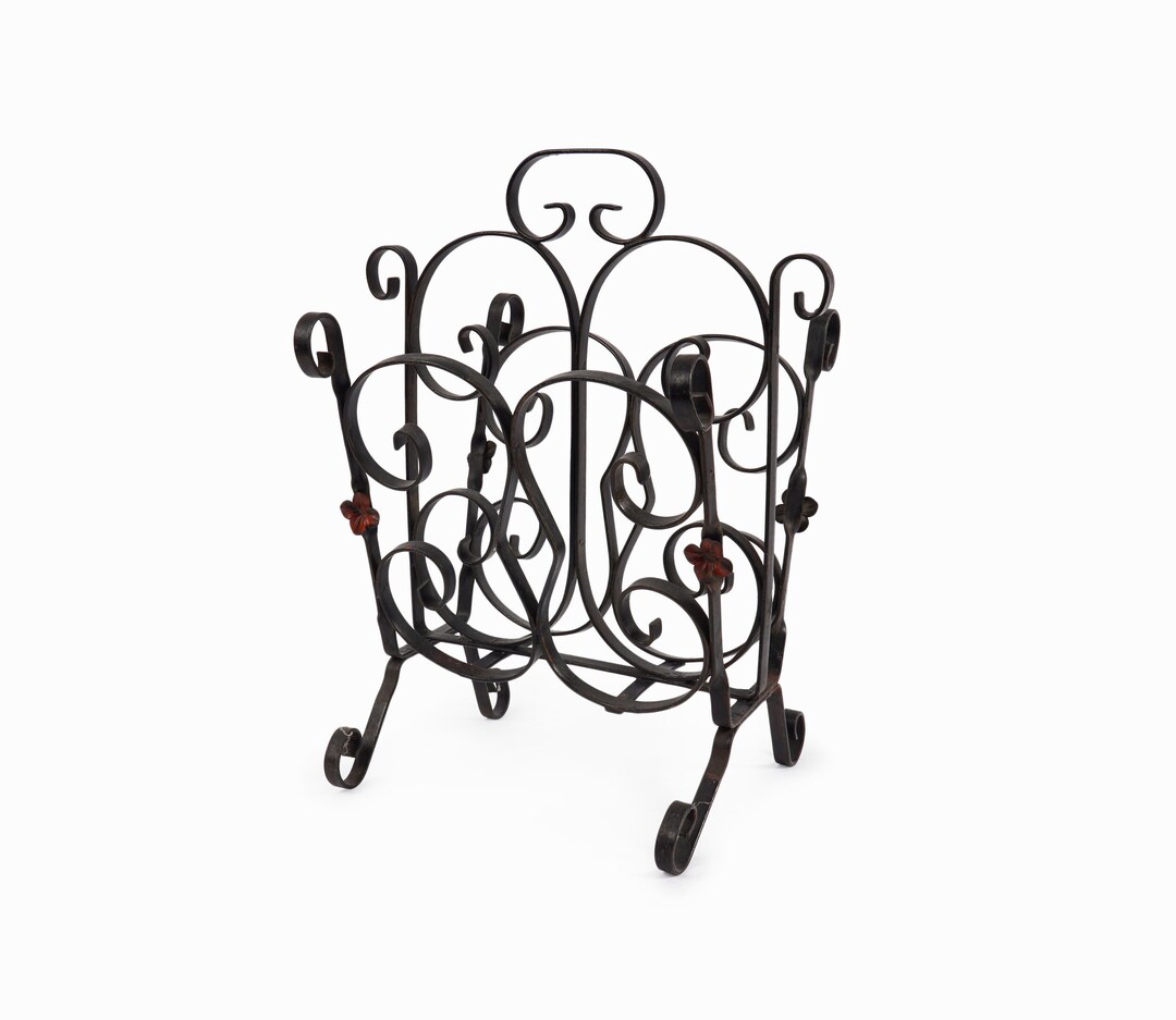 Vintage Metal Magazine Rack Holder Mid Century Modern - Etsy