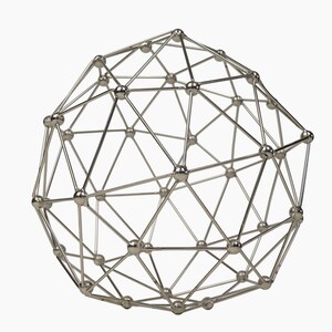 Mid Century Polygon Sculpture Silver Polyhedron Geometric Sculpture ...