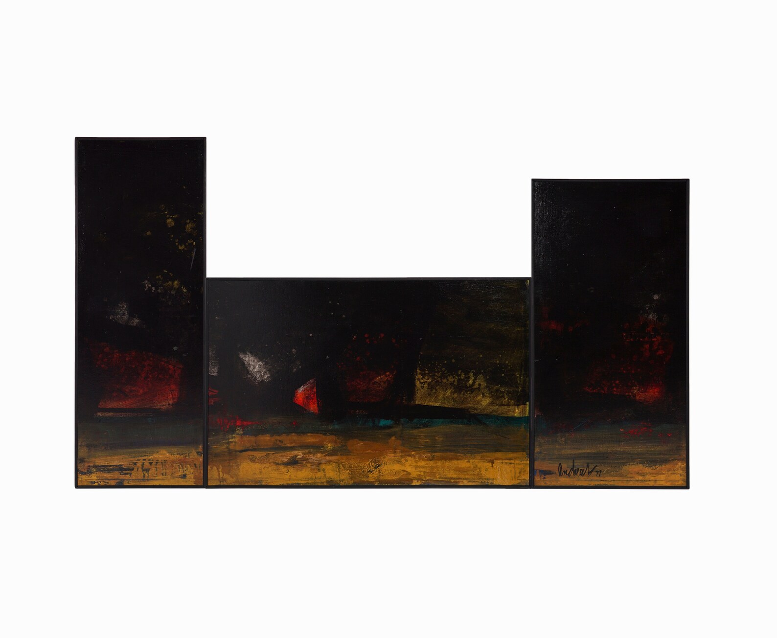 1977 Triptych Oil Painting on Canvas Abstract Mid Century Modern - Etsy