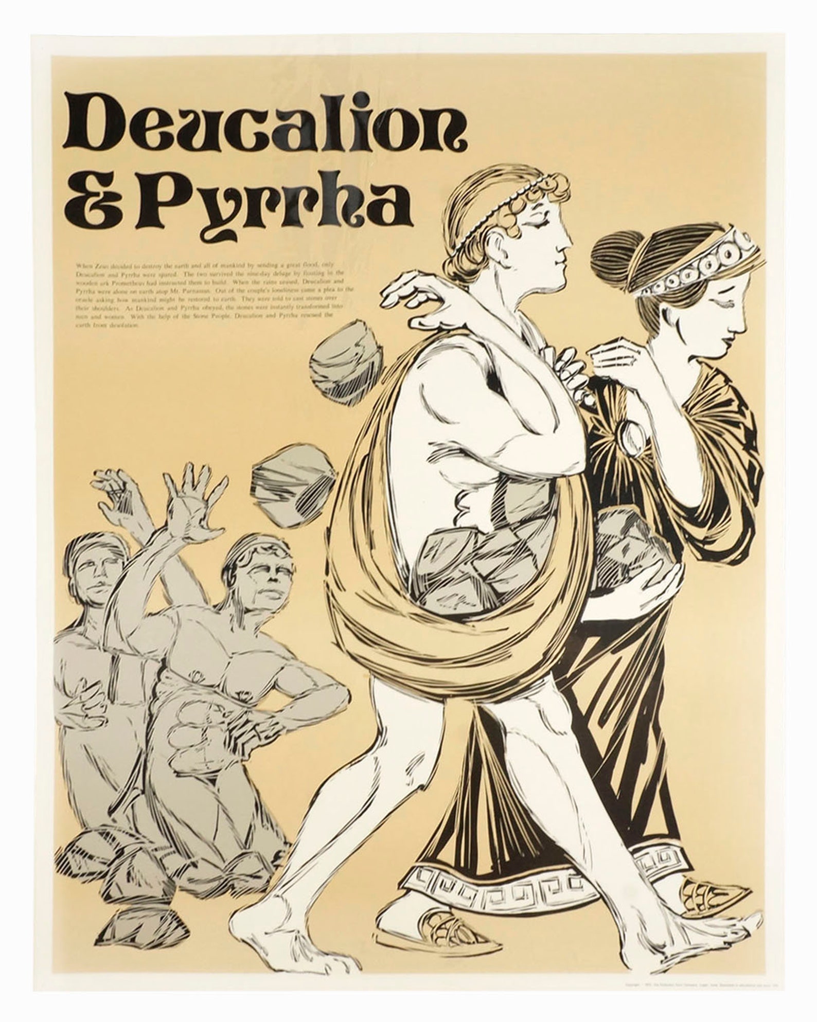 1972 Deucalion and Pyrrha Poster Print Greek Mythology - Etsy