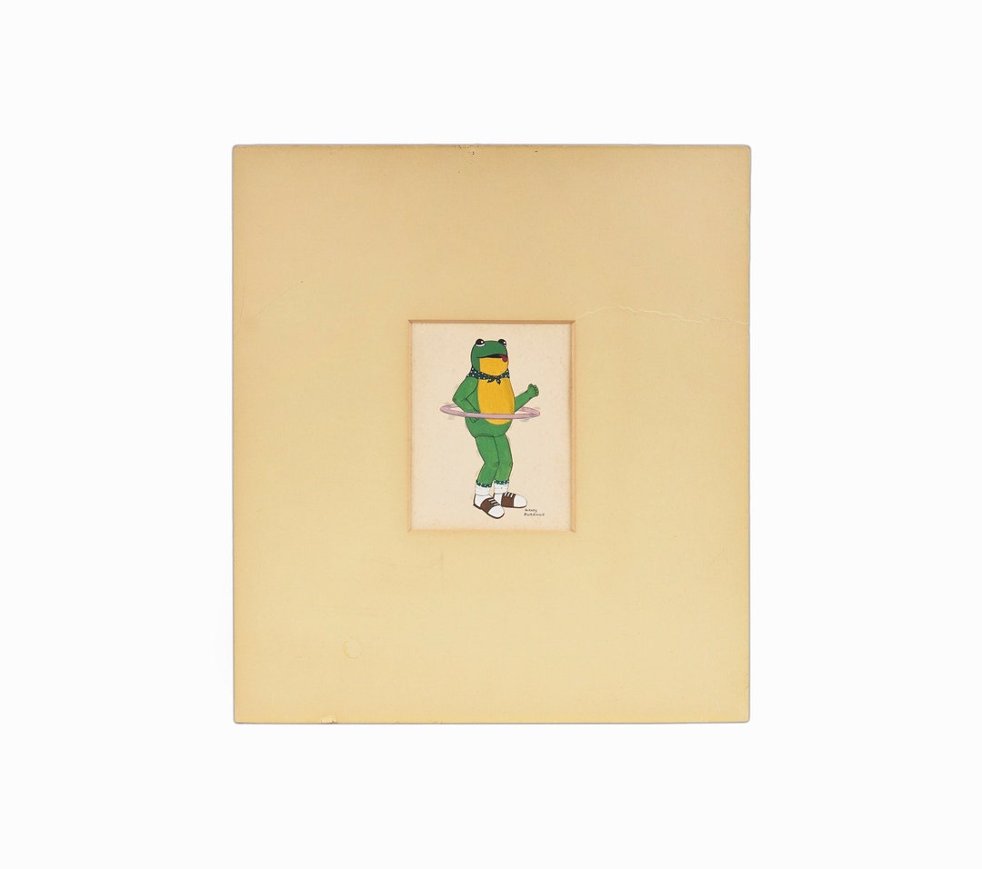 Wendy Burrows Acrylic Painting on Paper Frog Hula Hooping - Etsy