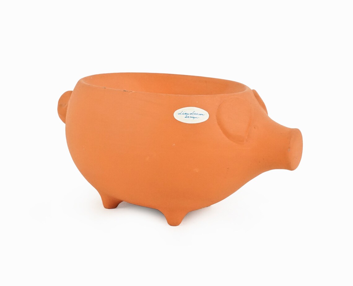 Lisa Larson Pig Figurine Terracotta Planter Ceramic Sweden - Etsy