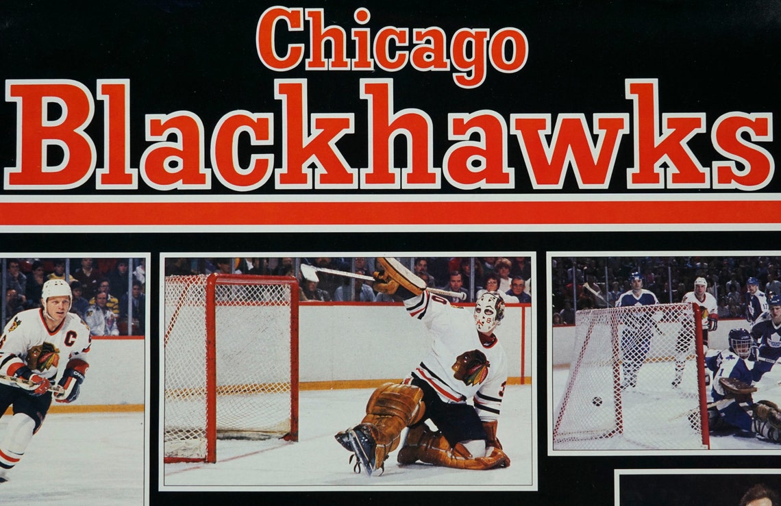 1985 Chicago Blackhawks Poster 17 X 22.5 Vintage NHL Hockey | Etsy