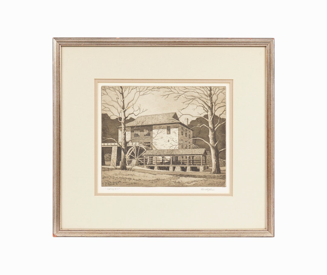 Kenneth J. Reeve spring Mill Aquatint Etching on Paper Print - Etsy