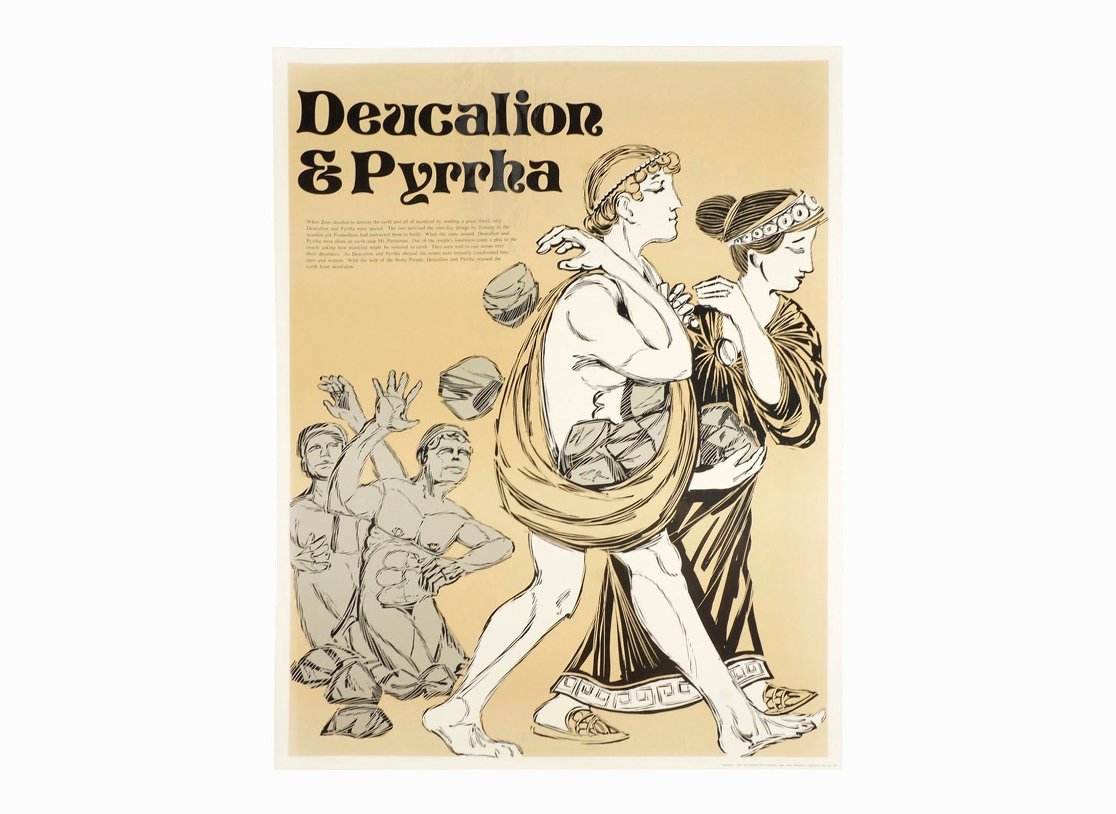 1972 Deucalion and Pyrrha Poster Print Greek Mythology - Etsy
