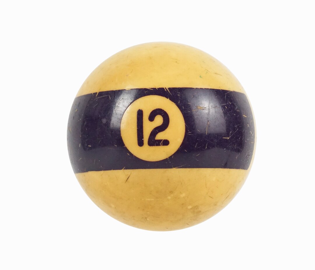 No. 12 Billiard Ball 2.25" Twelve XII Purple Stripe - Etsy