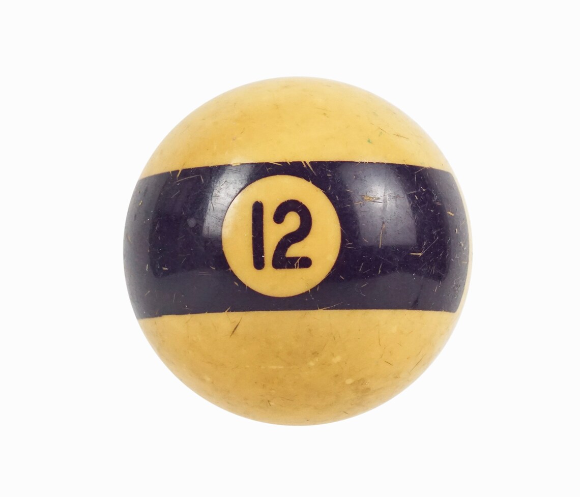 No. 12 Billiard Ball 2.25" Twelve XII Purple Stripe - Etsy