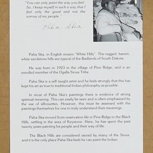 1989 Paha Ska Print "the Artist" Native American Offset Lithograph - Etsy