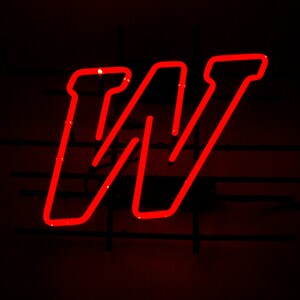 Vintage Red Letter W Neon Sign Man Cave Bar Wisconsin Winston Letter ...