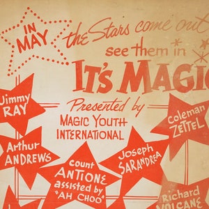 1960s Screenprint "it's Magic" Magic Show Poster - Etsy