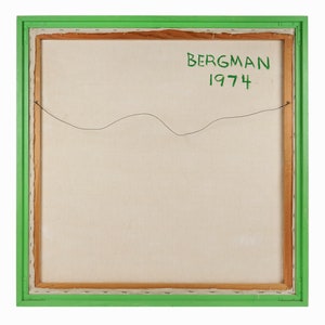 1974 Bergman Abstract Oil Painting on Canvas Hard-edge Mid Century ...