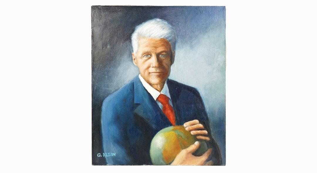 Bill Clinton Oil Painting Vintage Presidential Portrait - Etsy