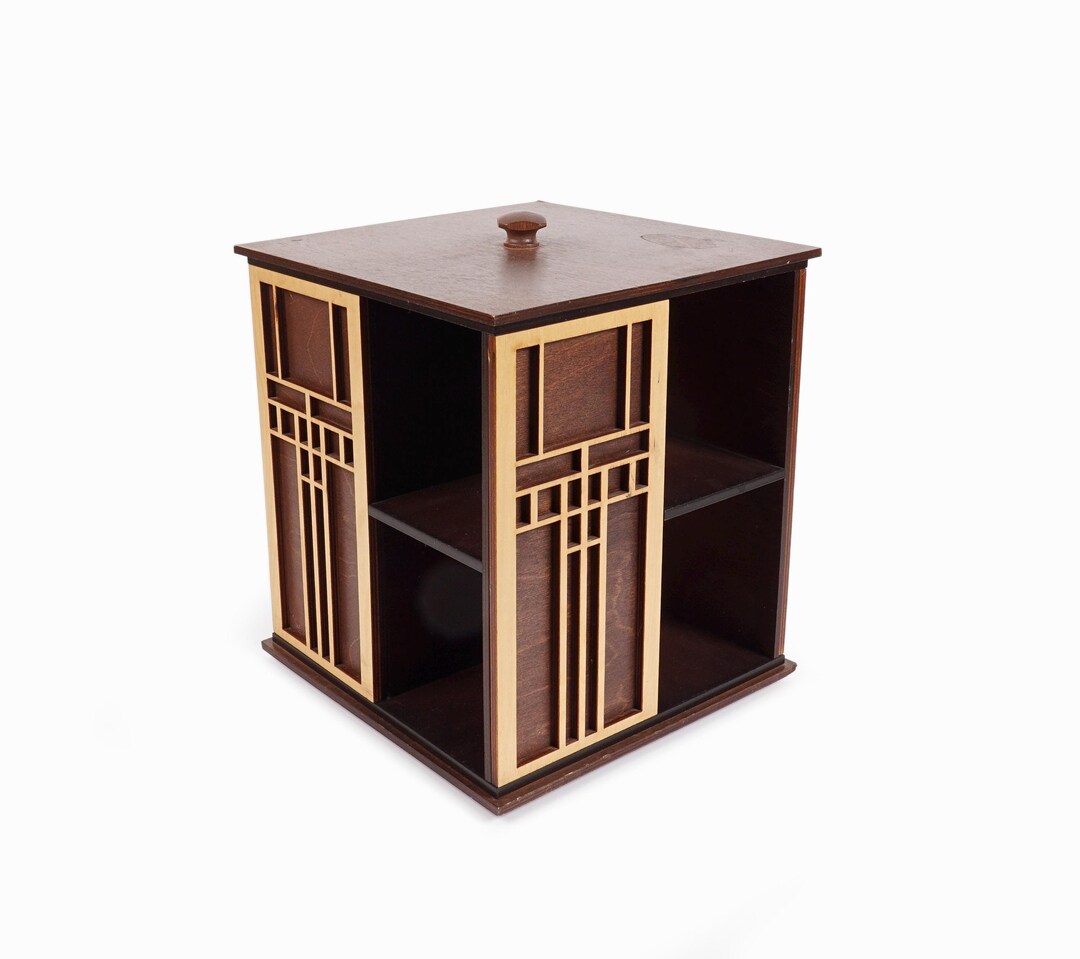 Frank Lloyd Wright Style Rotating Shelf Bookcase Architectural Storage Vintage - Etsy