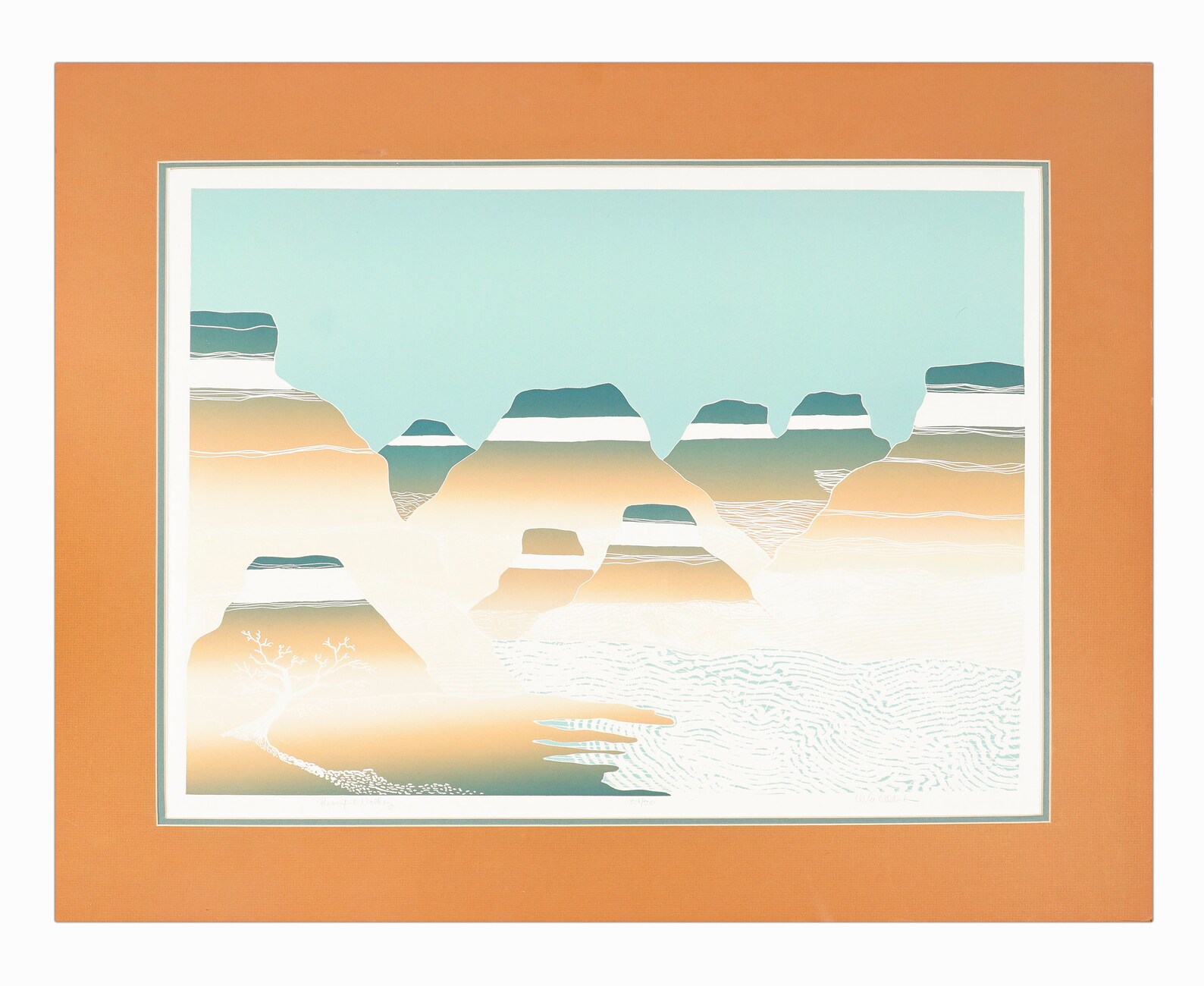 Vintage Embossed Landscape Print on Paper "peaceful Valley" - Etsy