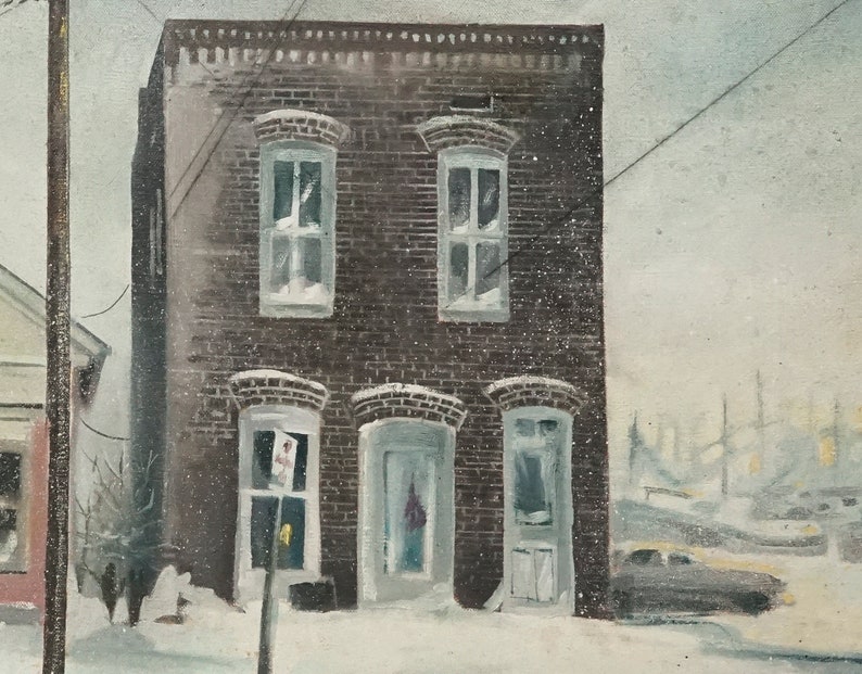 1981 Hoboken Painting on Canvas Figurative Art Cityscape - Etsy