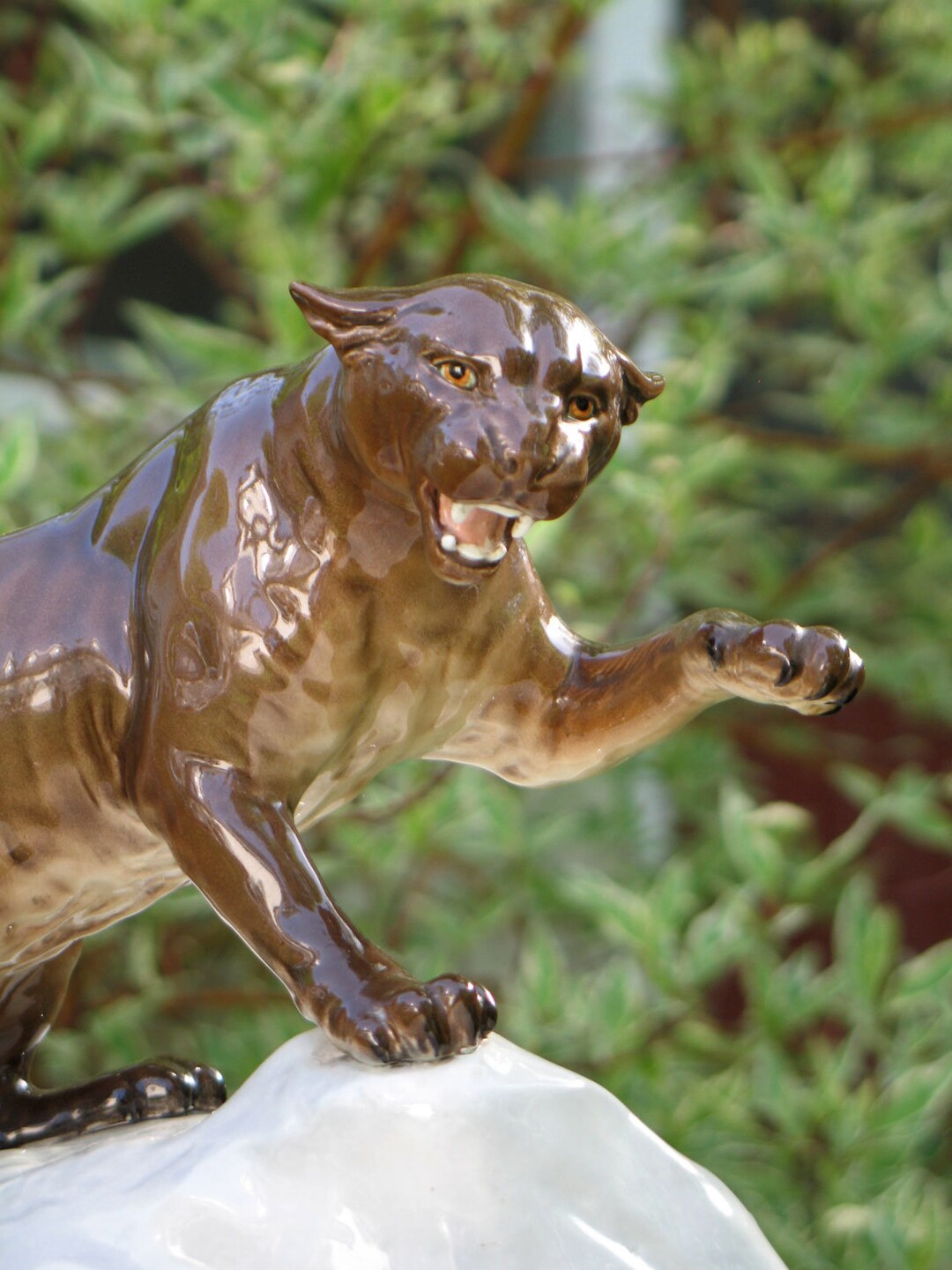 Vintage Beswick Pottery Puma on a Rock 1702 - Etsy