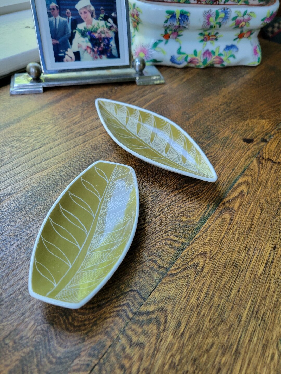 Pair of Foley China 'olive Branch' Pin Dishes Hazel Thumpston - Etsy