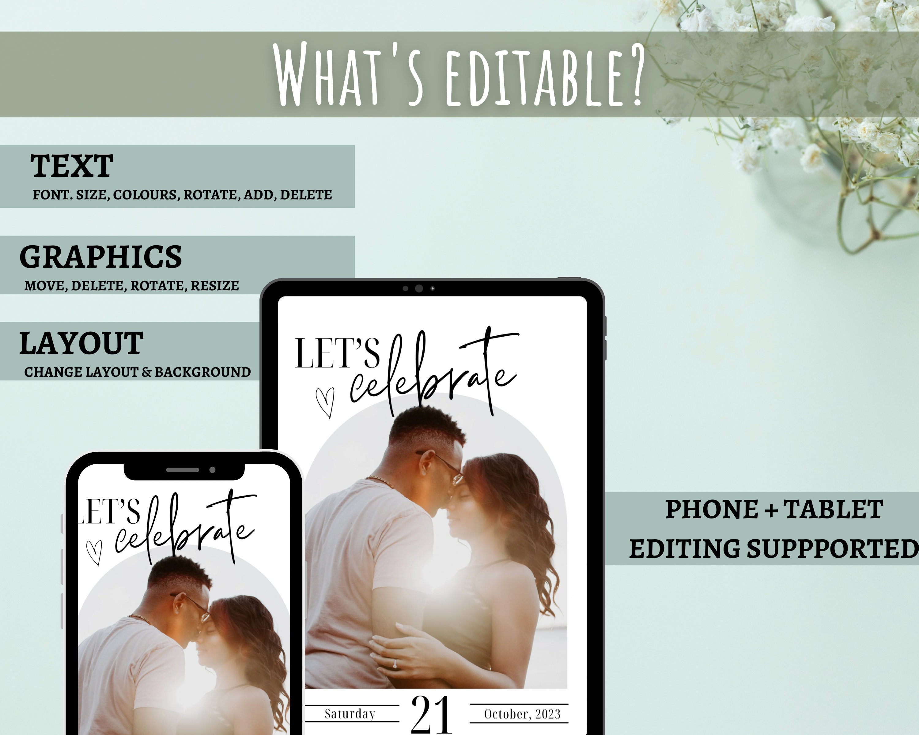 Digital Engagement Party Invitation Template With Photo, Engagement ...