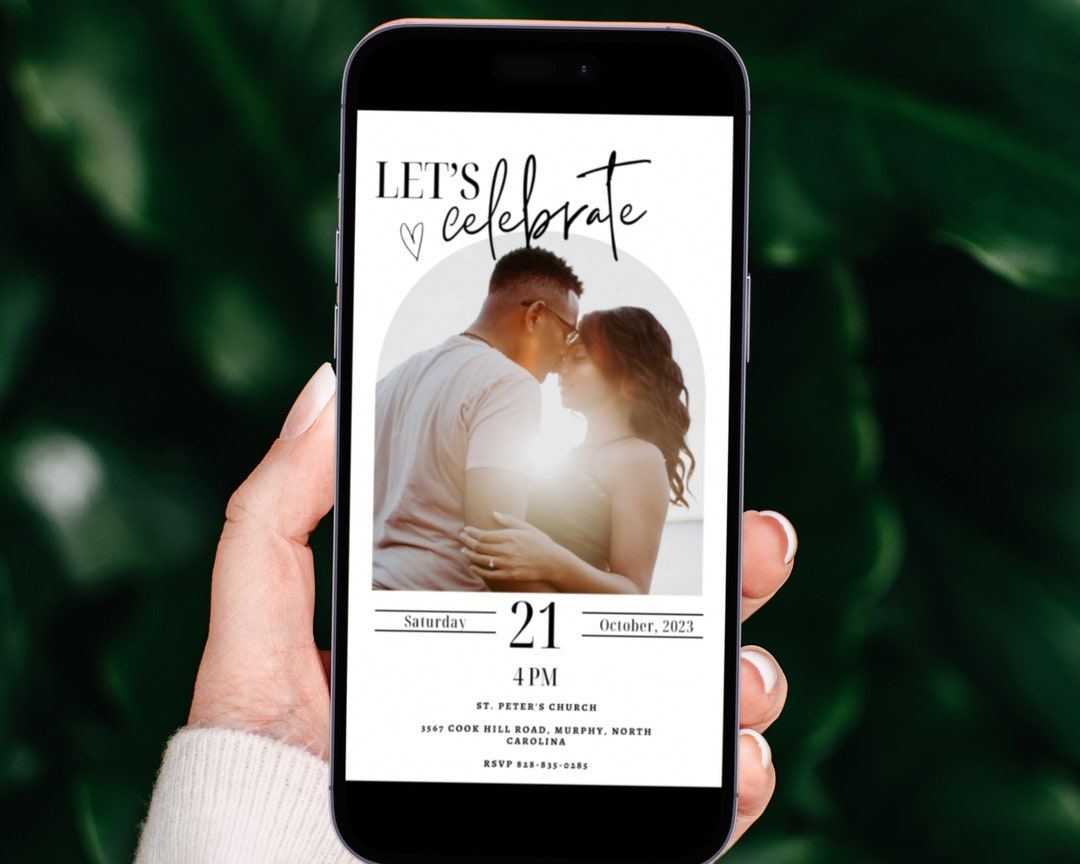 Digital Engagement Party Invitation Template With Photo, Engagement ...