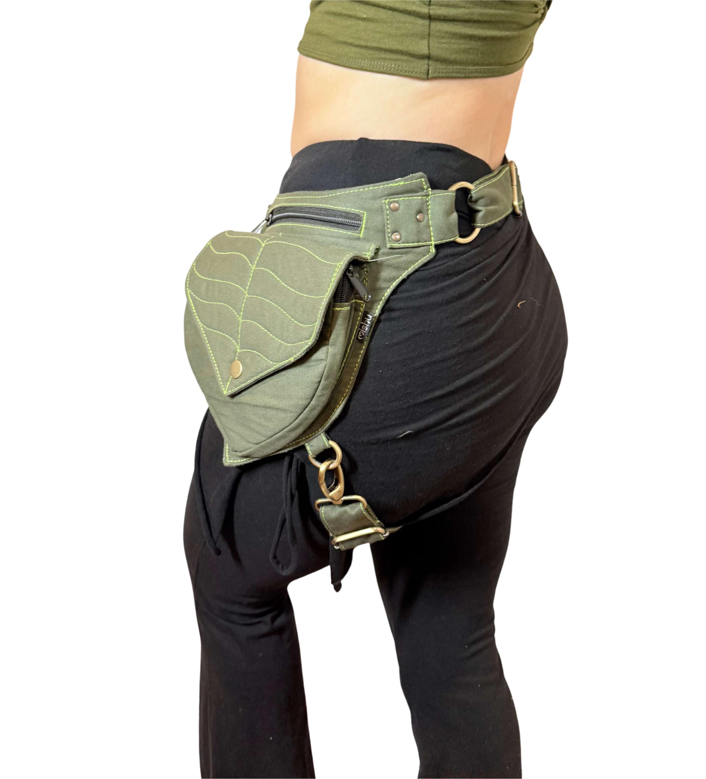 Elven Leaf Satchel Belt Bag: Festival Utility Belt, Leg Purse - Etsy