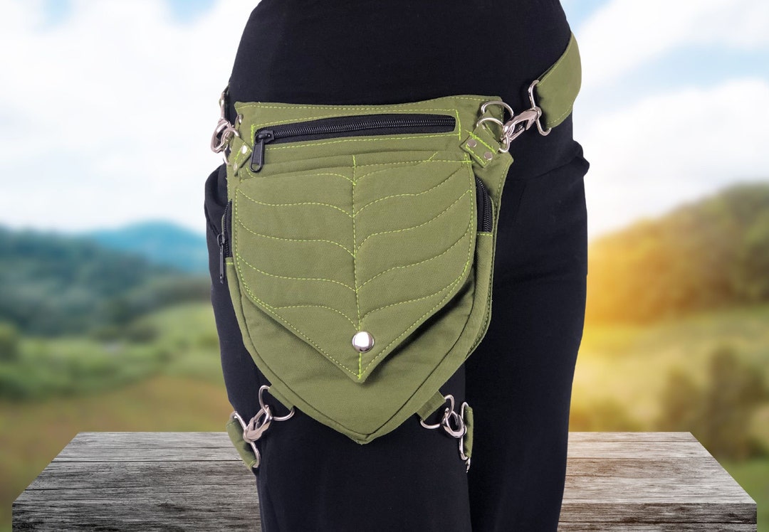 Elven Leaf Satchel: Utility Belt, Festival Leg Bag - Etsy