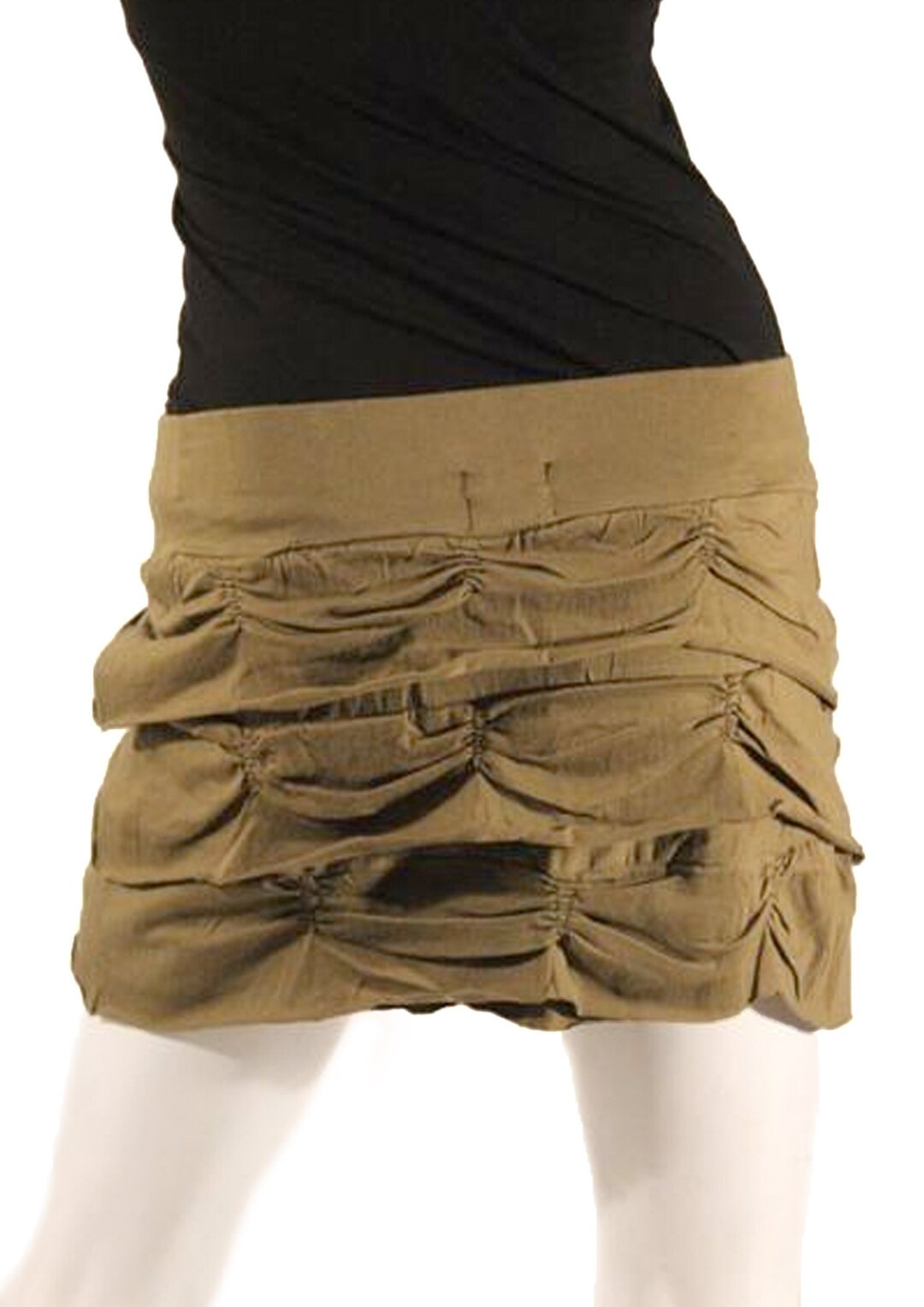 Ruched Jersey Mini Skirt: Layered Ruffle Pixie Clothing - Etsy