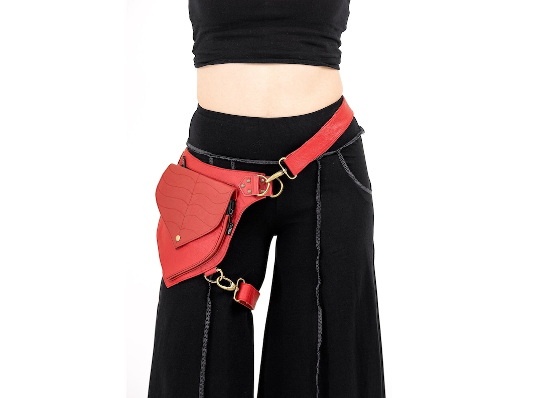 Leather Elven Satchel: Festival Utility Belt, Leg Bag - Etsy