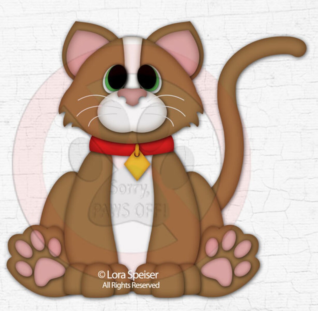 Cutting File and Printable Kitty Pattern Embellishment for - Etsy