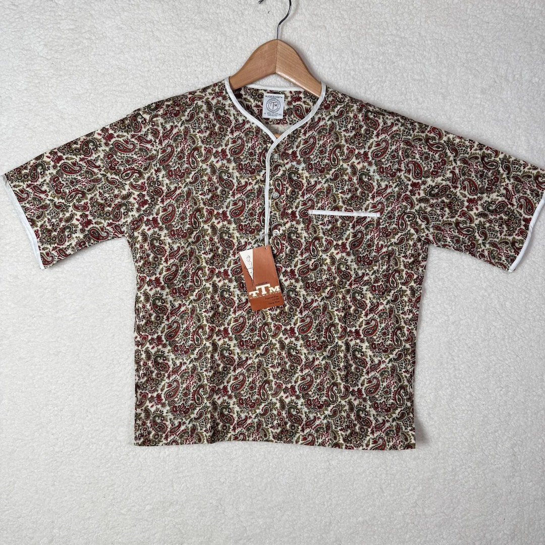 Vintage 1950s Arrow Young Mens Shirt Paisley NWT Pristine 100% Cotton ...