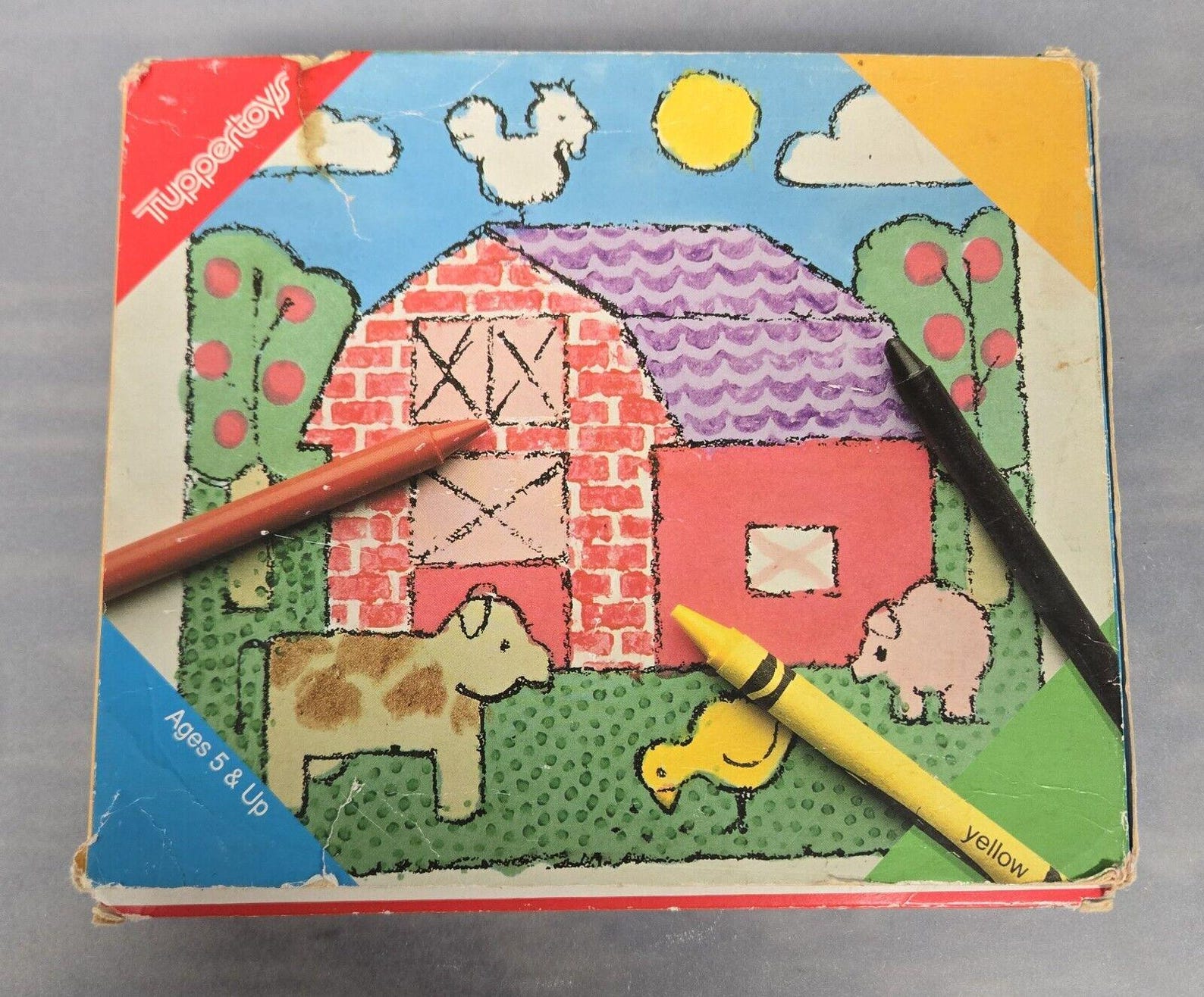 1990 Tupperware Tupper Toy Picture Plates Double-sided in Box-rubbing ...